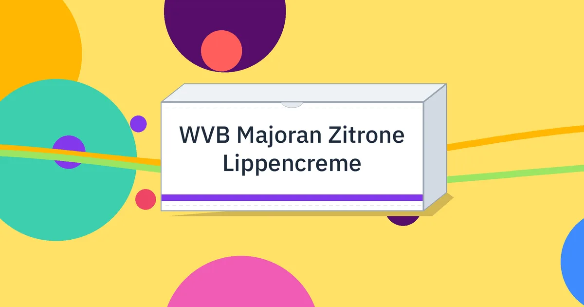 Symbolbild: Packung mit der Aufschrift WVB Majoran Zitrone Lippencreme (PZN 16146131) – Verfügbarkeit und Bezug in Apotheken in Frankfurt am Main