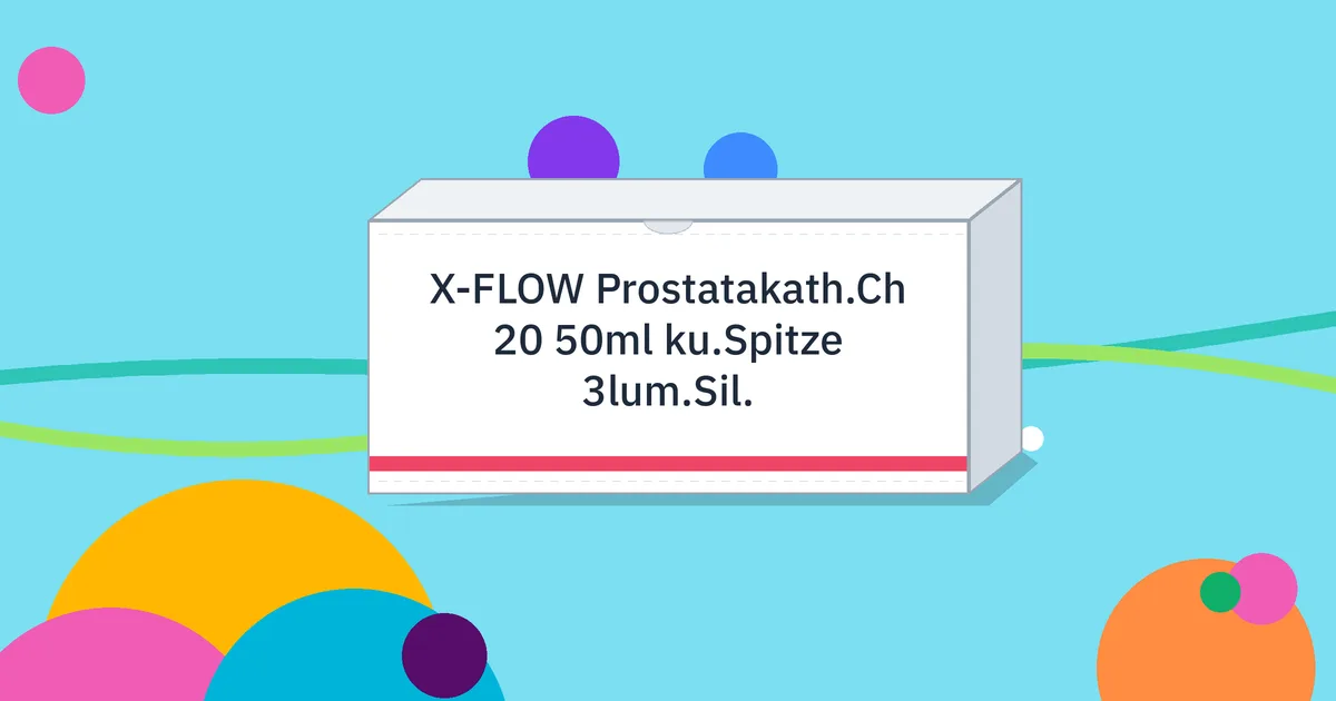 Symbolbild: Packung mit der Aufschrift X-FLOW Prostatakath.Ch 20 50ml ku.Spitze 3lum.Sil. (PZN 17508441) – Verfügbarkeit und Bezug in Apotheken in Frankfurt am Main