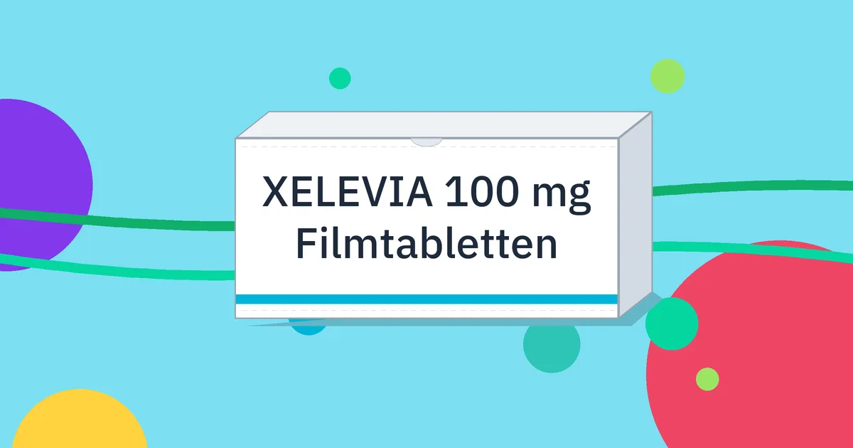 Symbolbild: Packung mit der Aufschrift XELEVIA 100 mg Filmtabletten (PZN 19250886) – Verfügbarkeit und Bezug in Apotheken in Frankfurt am Main