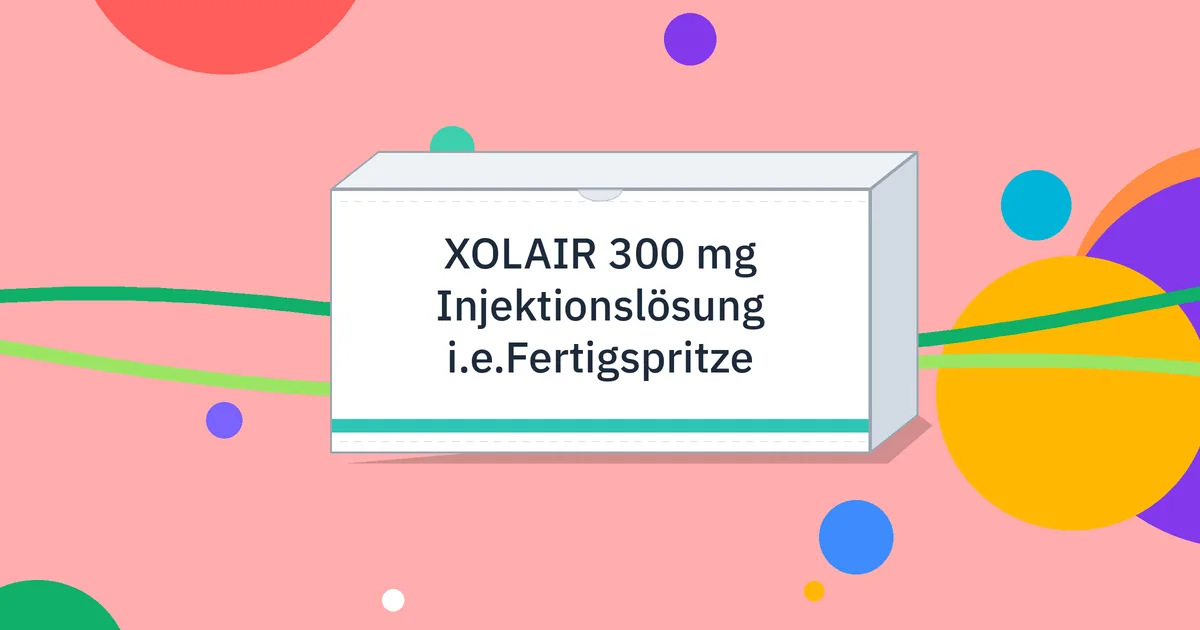 Symbolbild: Packung mit der Aufschrift XOLAIR 300 mg Injektionslösung i.e.Fertigspritze (PZN 19462588) – Verfügbarkeit und Bezug in Apotheken in Frankfurt am Main