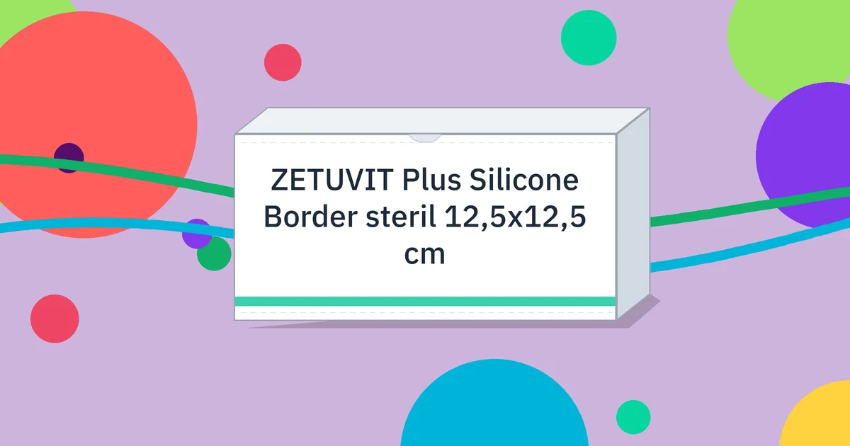 Symbolbild: Packung mit der Aufschrift ZETUVIT Plus Silicone Border steril 12,5x12,5 cm (PZN 18124688) – Verfügbarkeit und Bezug in Apotheken in Frankfurt am Main