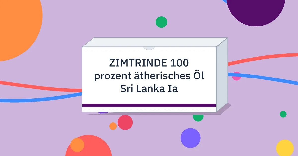 Symbolbild: Packung mit der Aufschrift ZIMTRINDE 100 prozent ätherisches Öl Sri Lanka Ia (PZN 07616974) – Verfügbarkeit und Bezug in Apotheken in Frankfurt am Main