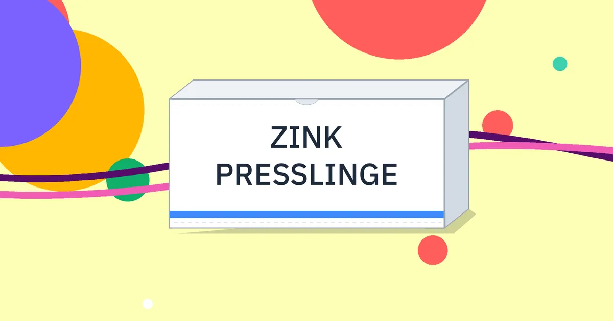 Symbolbild: Packung mit der Aufschrift ZINK PRESSLINGE (PZN 17878847) – Verfügbarkeit und Bezug in Apotheken in Frankfurt am Main