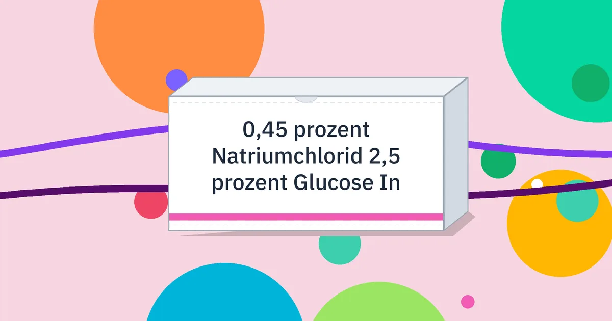 Symbolbild: Packung mit der Aufschrift 0,45 prozent Natriumchlorid 2,5 prozent Glucose In (PZN 11854308) – Verfügbarkeit und Bezug in Apotheken in Frankfurt am Main