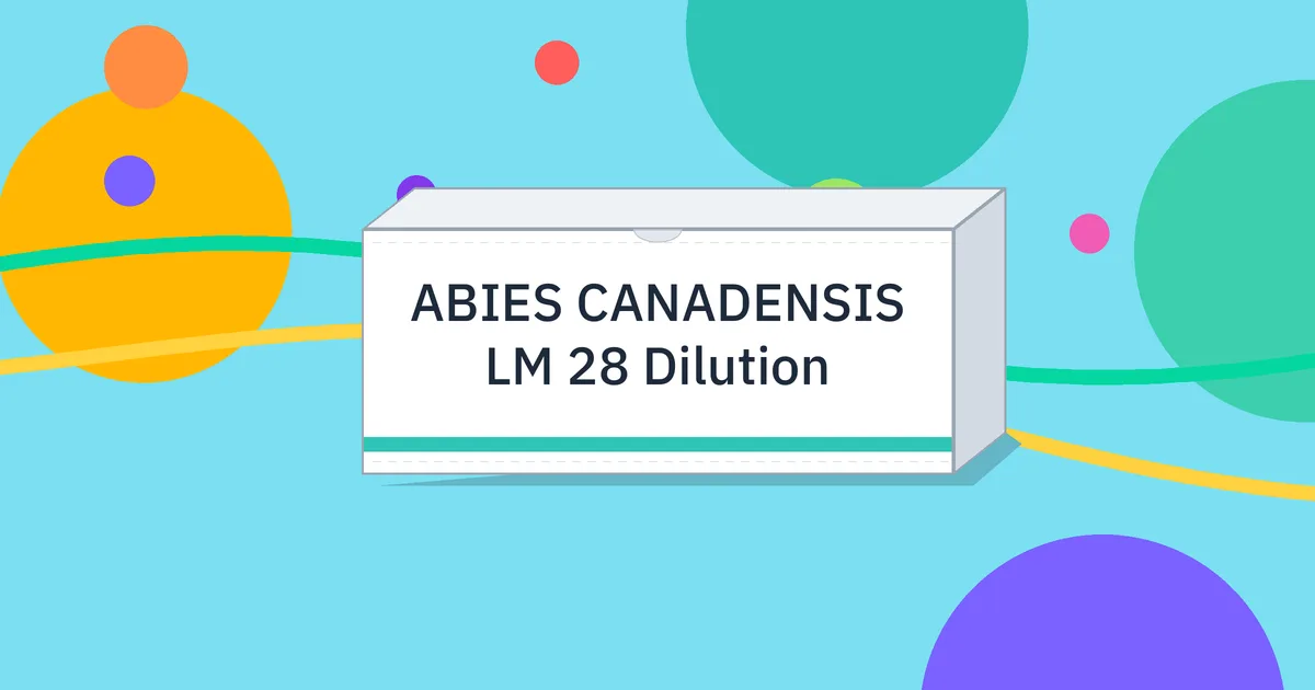 Symbolbild: Packung mit der Aufschrift ABIES CANADENSIS LM 28 Dilution (PZN 13259834) – Verfügbarkeit und Bezug in Apotheken in Frankfurt am Main