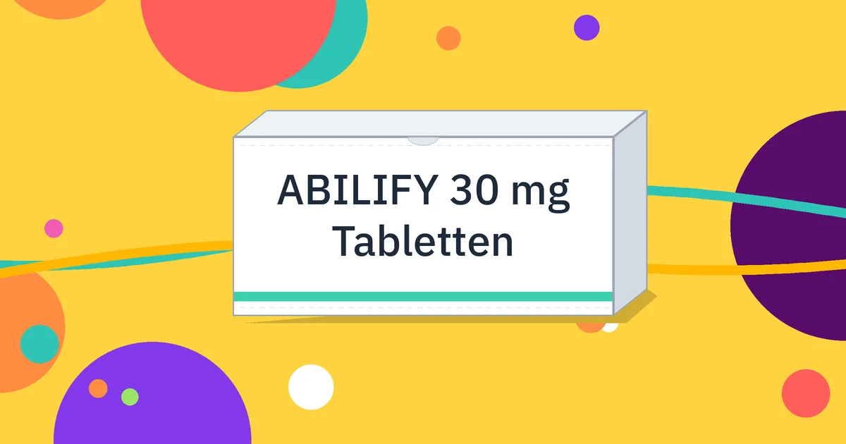 Symbolbild: Packung mit der Aufschrift ABILIFY 30 mg Tabletten (PZN 02003451) – Verfügbarkeit und Bezug in Apotheken in Frankfurt am Main