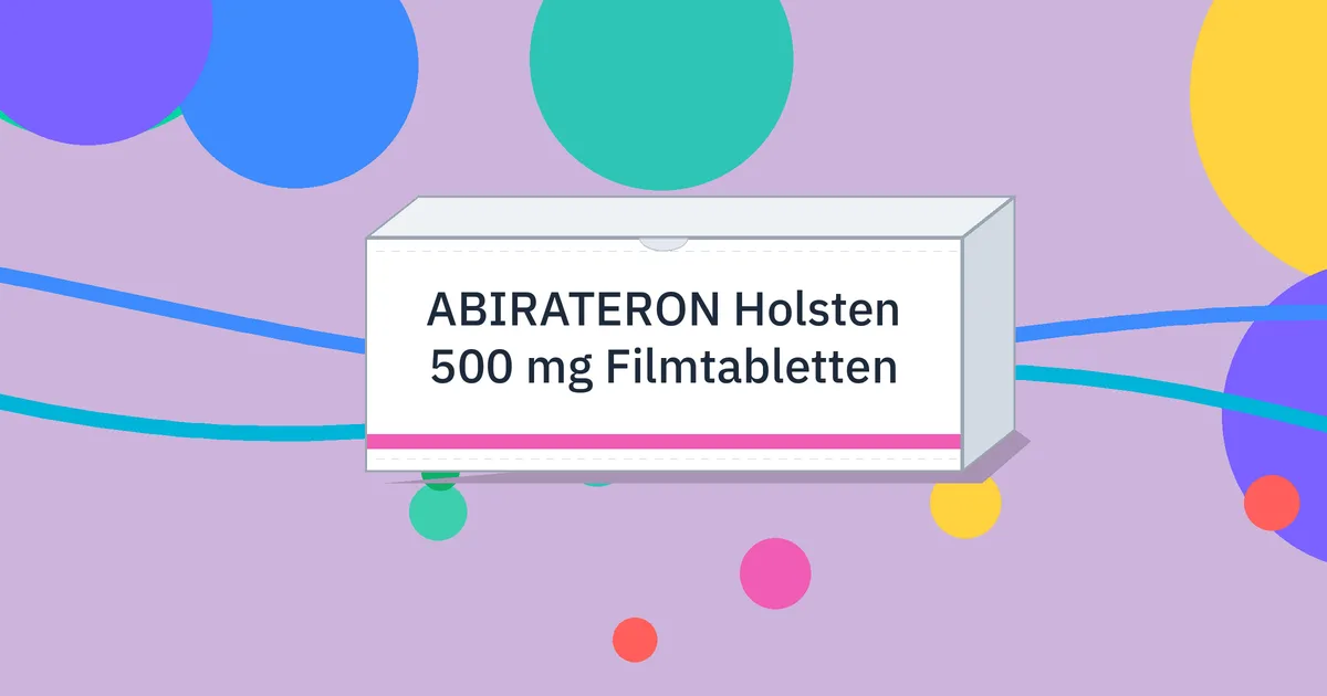 Symbolbild: Packung mit der Aufschrift ABIRATERON Holsten 500 mg Filmtabletten (PZN 20304707) – Verfügbarkeit und Bezug in Apotheken in Frankfurt am Main