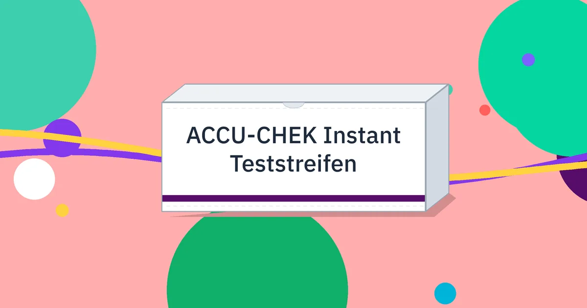 Symbolbild: Packung mit der Aufschrift ACCU-CHEK Instant Teststreifen (PZN 19845119) – Verfügbarkeit und Bezug in Apotheken in Frankfurt am Main