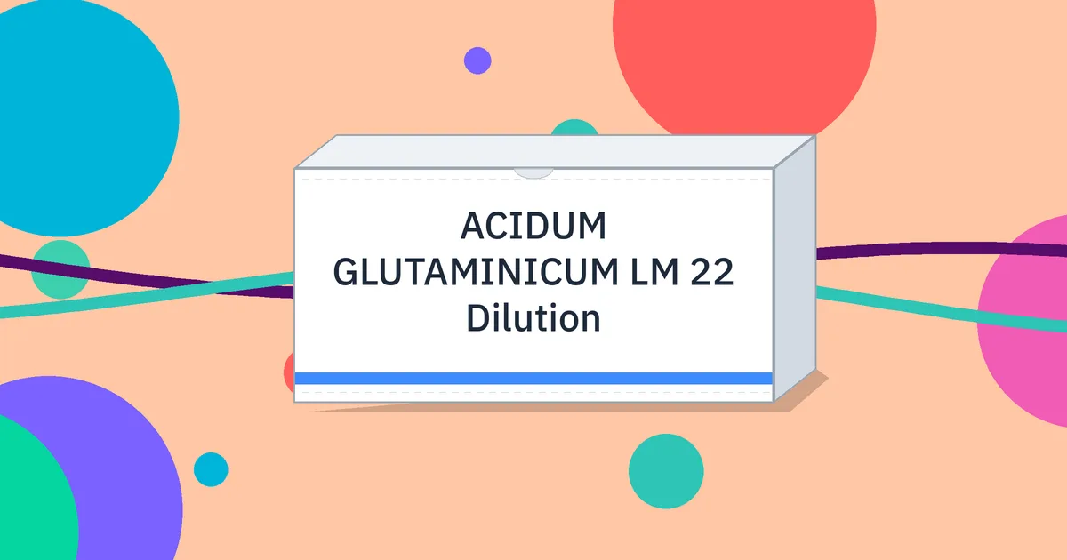 Symbolbild: Packung mit der Aufschrift ACIDUM GLUTAMINICUM LM 22 Dilution (PZN 13276703) – Verfügbarkeit und Bezug in Apotheken in Frankfurt am Main