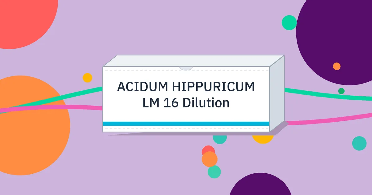 Symbolbild: Packung mit der Aufschrift ACIDUM HIPPURICUM LM 16 Dilution (PZN 13277453) – Verfügbarkeit und Bezug in Apotheken in Frankfurt am Main