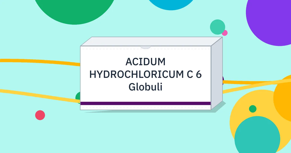 Symbolbild: Packung mit der Aufschrift ACIDUM HYDROCHLORICUM C 6 Globuli (PZN 16695458) – Verfügbarkeit und Bezug in Apotheken in Frankfurt am Main