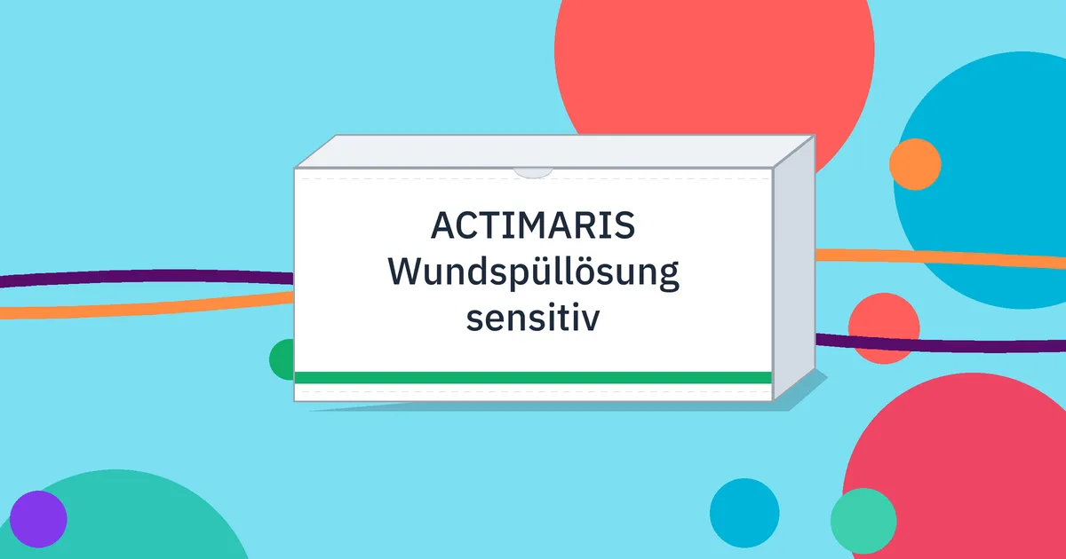 Symbolbild: Packung mit der Aufschrift ACTIMARIS Wundspüllösung sensitiv (PZN 13502855) – Verfügbarkeit und Bezug in Apotheken in Frankfurt am Main