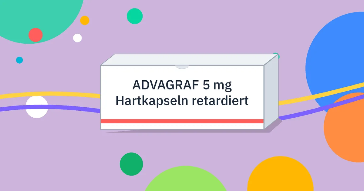 Symbolbild: Packung mit der Aufschrift ADVAGRAF 5 mg Hartkapseln retardiert (PZN 01699373) – Verfügbarkeit und Bezug in Apotheken in Frankfurt am Main
