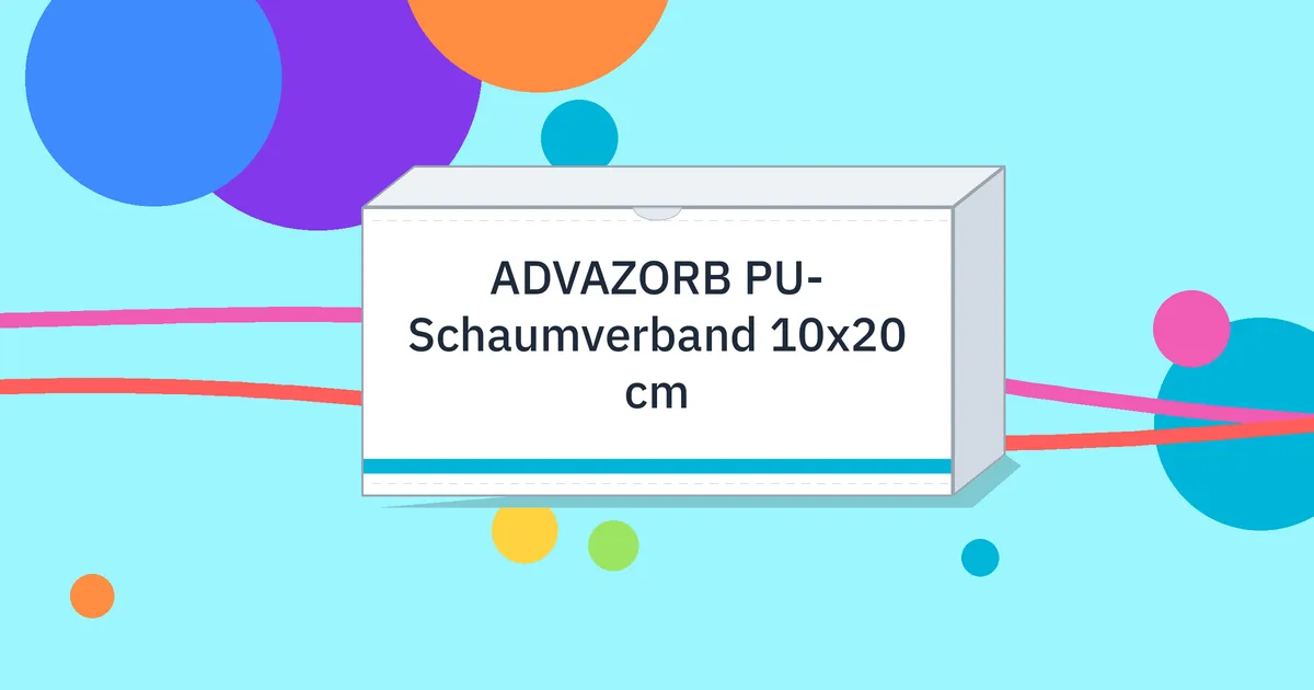 Symbolbild: Packung mit der Aufschrift ADVAZORB PU-Schaumverband 10x20 cm (PZN 14324309) – Verfügbarkeit und Bezug in Apotheken in Frankfurt am Main