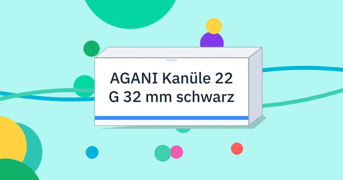 Symbolbild: Packung mit der Aufschrift AGANI Kanüle 22 G 32 mm schwarz (PZN 20130526) – Verfügbarkeit und Bezug in Apotheken in Frankfurt am Main