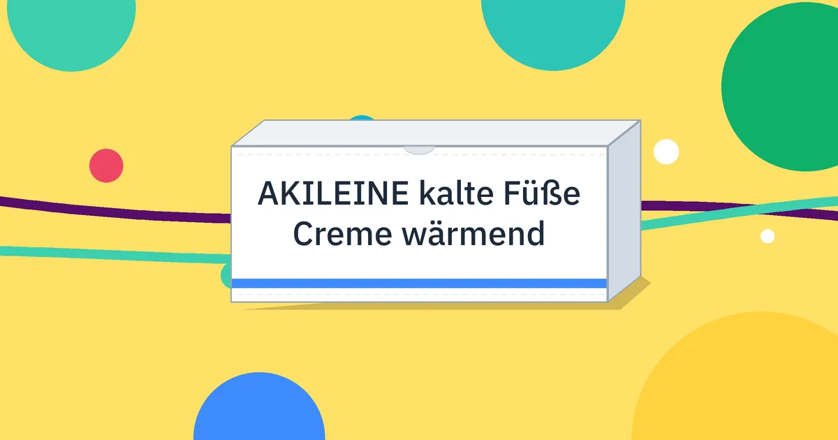 Symbolbild: Packung mit der Aufschrift AKILEINE kalte Füße Creme wärmend (PZN 11541584) – Verfügbarkeit und Bezug in Apotheken in Frankfurt am Main