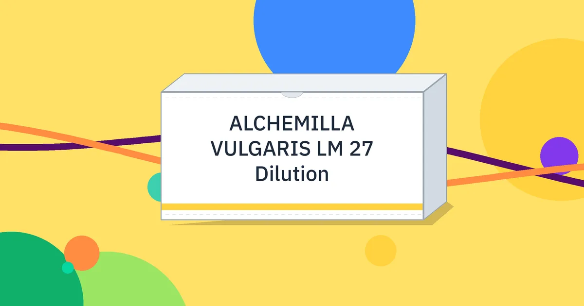 Symbolbild: Packung mit der Aufschrift ALCHEMILLA VULGARIS LM 27 Dilution (PZN 13308975) – Verfügbarkeit und Bezug in Apotheken in Frankfurt am Main