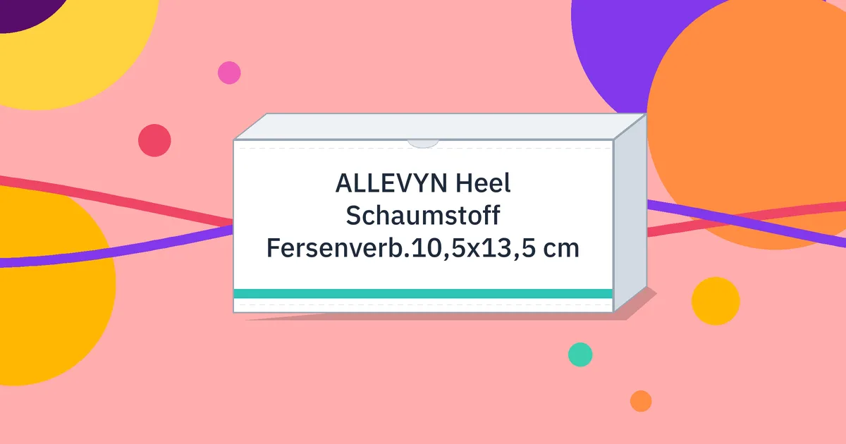 Symbolbild: Packung mit der Aufschrift ALLEVYN Heel Schaumstoff Fersenverb.10,5x13,5 cm (PZN 16222352) – Verfügbarkeit und Bezug in Apotheken in Frankfurt am Main