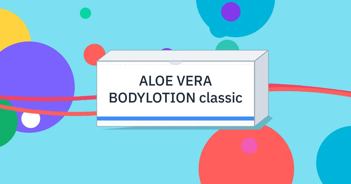 Symbolbild: Packung mit der Aufschrift ALOE VERA BODYLOTION classic (PZN 09234001) – Verfügbarkeit und Bezug in Apotheken in Frankfurt am Main