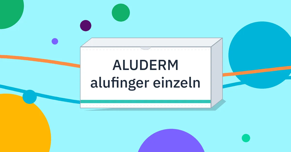 Symbolbild: Packung mit der Aufschrift ALUDERM alufinger einzeln (PZN 11048346) – Verfügbarkeit und Bezug in Apotheken in Frankfurt am Main
