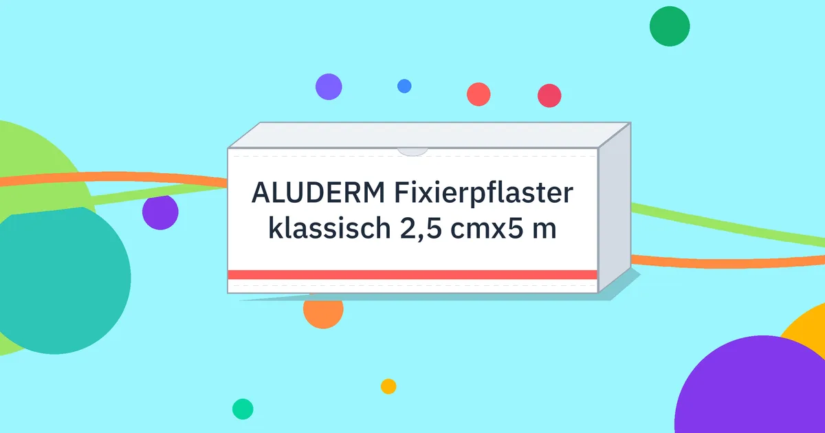 Symbolbild: Packung mit der Aufschrift ALUDERM Fixierpflaster klassisch 2,5 cmx5 m (PZN 19455424) – Verfügbarkeit und Bezug in Apotheken in Frankfurt am Main