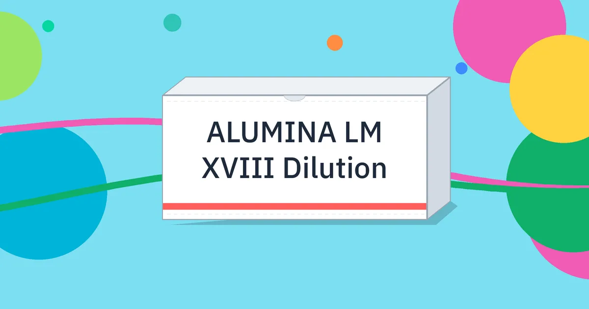 Symbolbild: Packung mit der Aufschrift ALUMINA LM XVIII Dilution (PZN 02667642) – Verfügbarkeit und Bezug in Apotheken in Frankfurt am Main