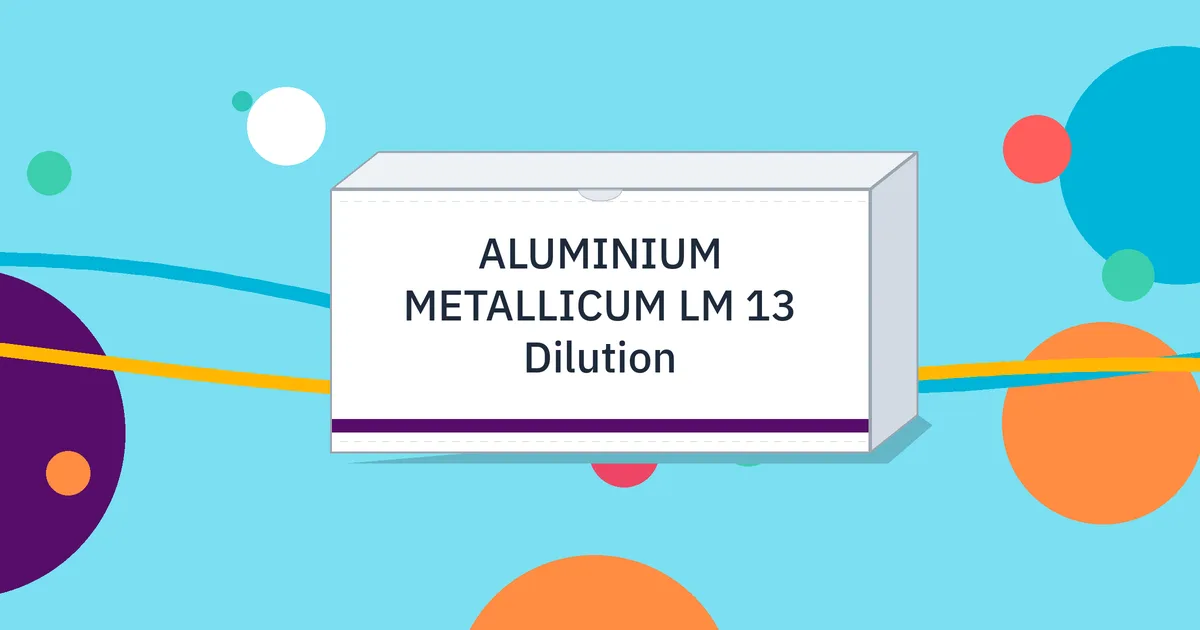 Symbolbild: Packung mit der Aufschrift ALUMINIUM METALLICUM LM 13 Dilution (PZN 12759380) – Verfügbarkeit und Bezug in Apotheken in Frankfurt am Main