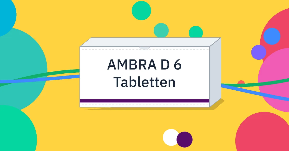 Symbolbild: Packung mit der Aufschrift AMBRA D 6 Tabletten (PZN 02624905) – Verfügbarkeit und Bezug in Apotheken in Frankfurt am Main