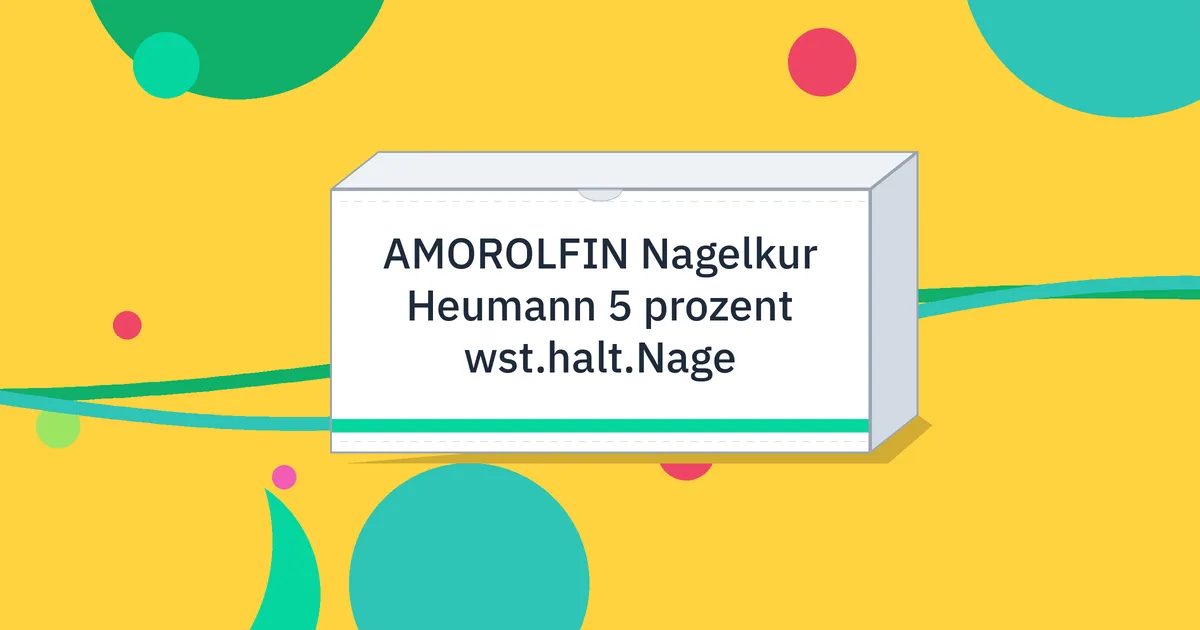 Symbolbild: Packung mit der Aufschrift AMOROLFIN Nagelkur Heumann 5 prozent wst.halt.Nage (PZN 09296203) – Verfügbarkeit und Bezug in Apotheken in Frankfurt am Main