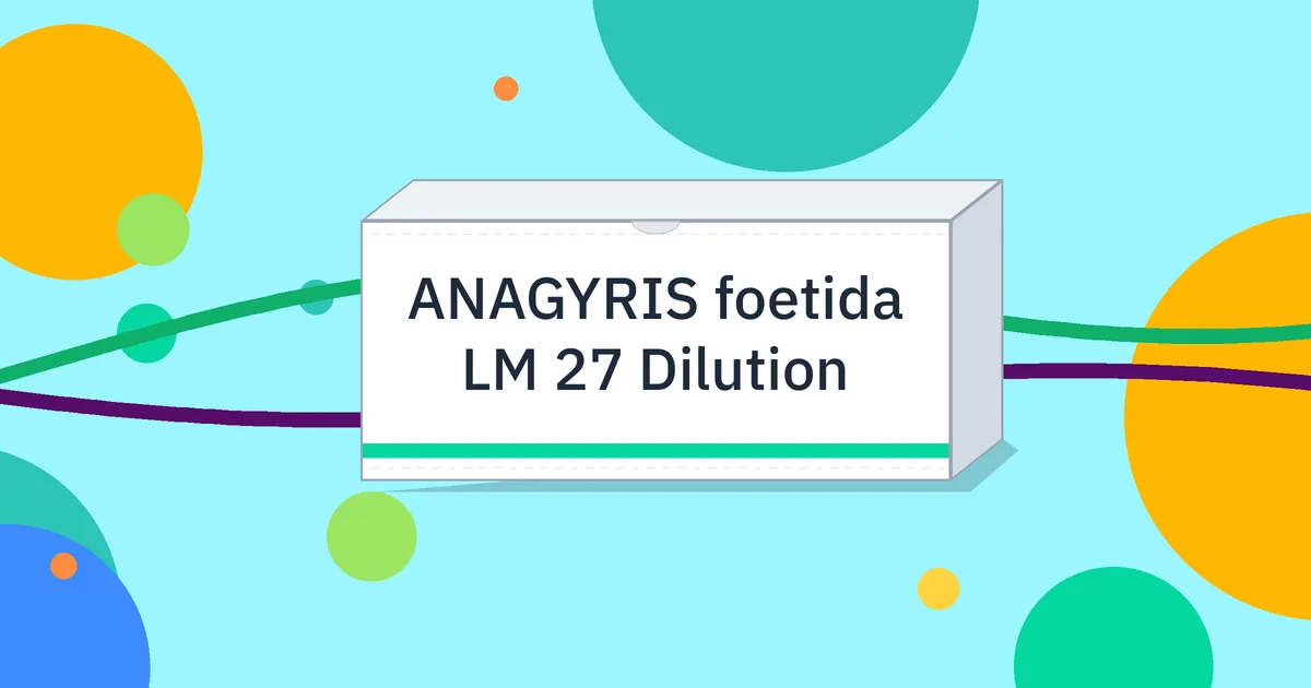 Symbolbild: Packung mit der Aufschrift ANAGYRIS foetida LM 27 Dilution (PZN 13328529) – Verfügbarkeit und Bezug in Apotheken in Frankfurt am Main