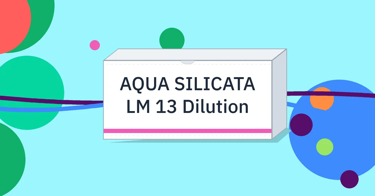 Symbolbild: Packung mit der Aufschrift AQUA SILICATA LM 13 Dilution (PZN 13382894) – Verfügbarkeit und Bezug in Apotheken in Frankfurt am Main