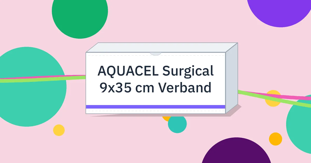 Symbolbild: Packung mit der Aufschrift AQUACEL Surgical 9x35 cm Verband (PZN 00322608) – Verfügbarkeit und Bezug in Apotheken in Frankfurt am Main