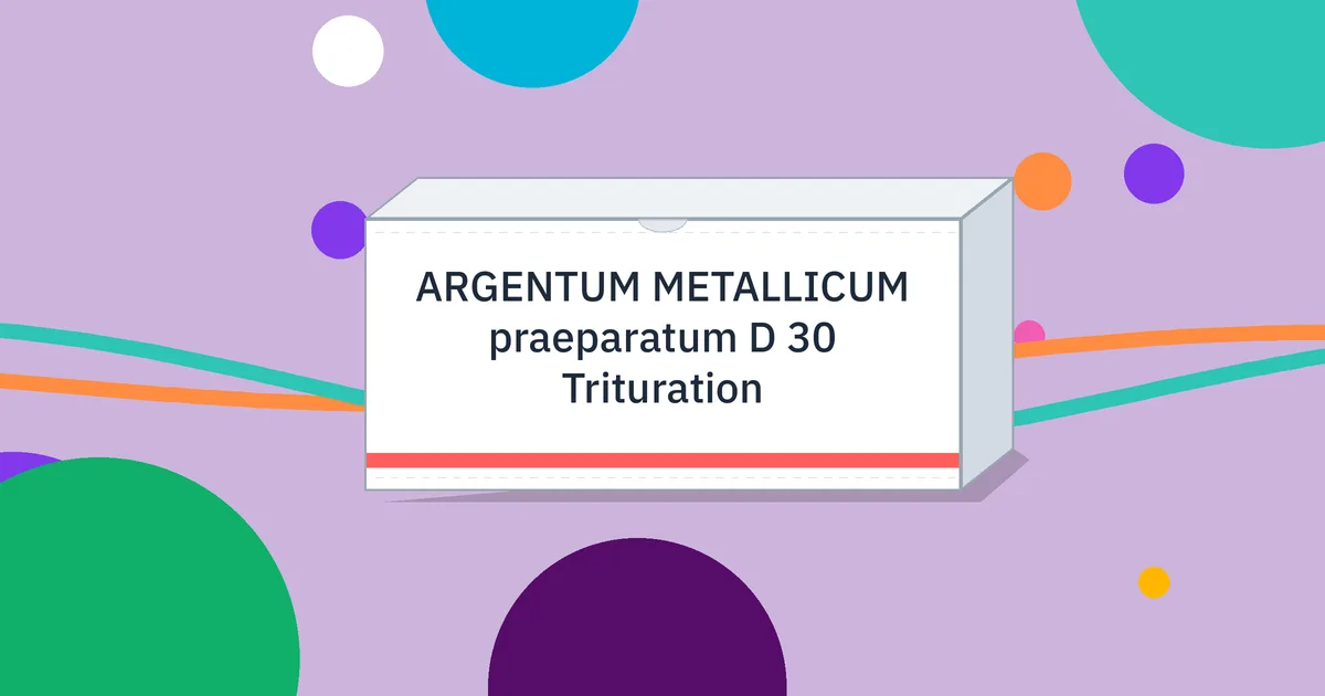 Symbolbild: Packung mit der Aufschrift ARGENTUM METALLICUM praeparatum D 30 Trituration (PZN 19781158) – Verfügbarkeit und Bezug in Apotheken in Frankfurt am Main