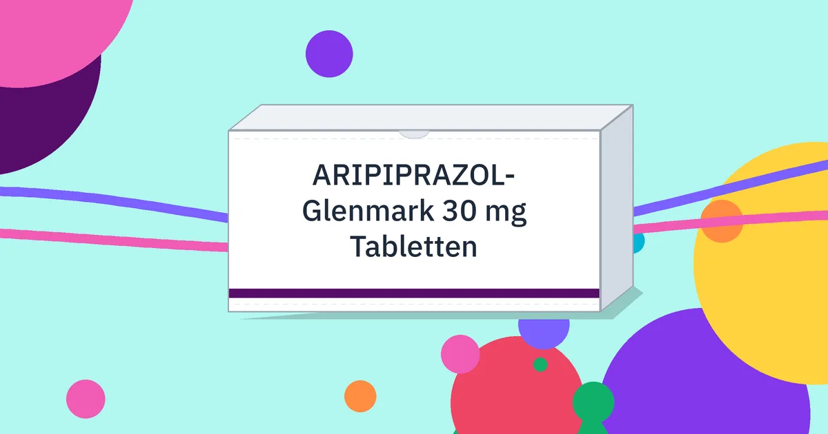 Symbolbild: Packung mit der Aufschrift ARIPIPRAZOL-Glenmark 30 mg Tabletten (PZN 17279101) – Verfügbarkeit und Bezug in Apotheken in Frankfurt am Main