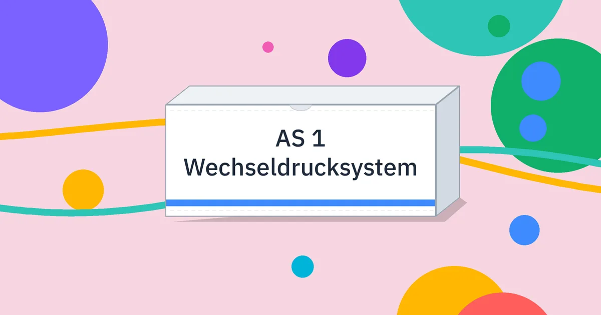 Symbolbild: Packung mit der Aufschrift AS 1 Wechseldrucksystem (PZN 08885191) – Verfügbarkeit und Bezug in Apotheken in Frankfurt am Main
