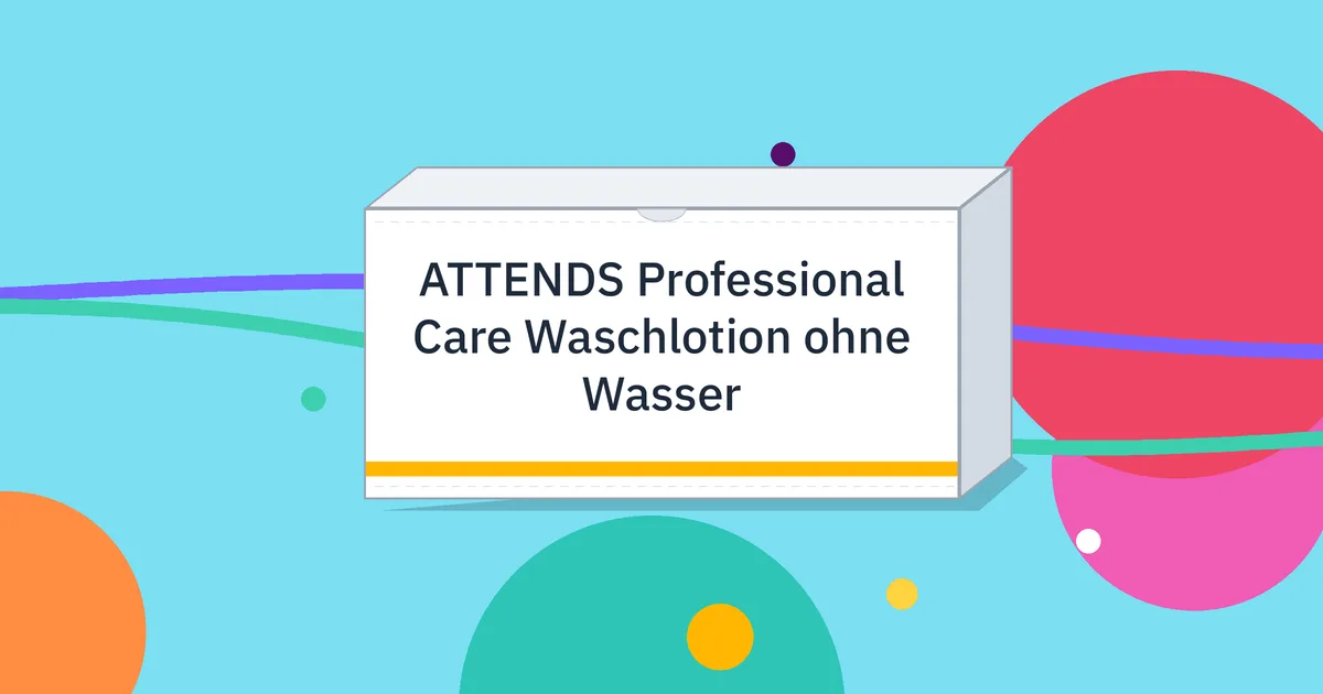 Symbolbild: Packung mit der Aufschrift ATTENDS Professional Care Waschlotion ohne Wasser (PZN 13908907) – Verfügbarkeit und Bezug in Apotheken in Frankfurt am Main