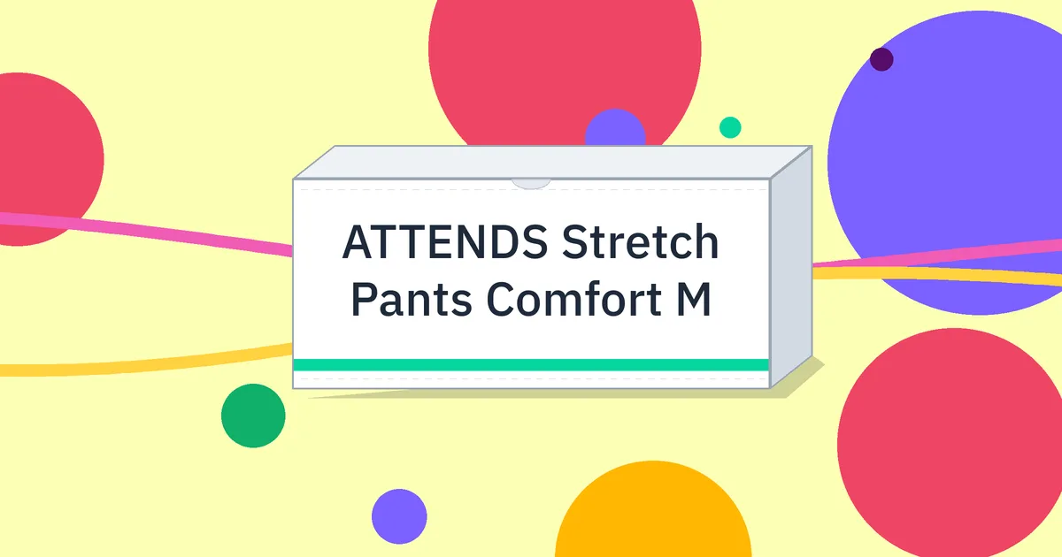 Symbolbild: Packung mit der Aufschrift ATTENDS Stretch Pants Comfort M (PZN 07630655) – Verfügbarkeit und Bezug in Apotheken in Frankfurt am Main