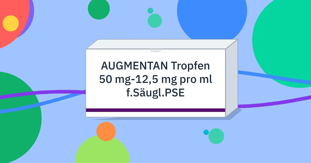 Symbolbild: Packung mit der Aufschrift AUGMENTAN Tropfen 50 mg-12,5 mg pro ml f.Säugl.PSE (PZN 00311131) – Verfügbarkeit und Bezug in Apotheken in Frankfurt am Main