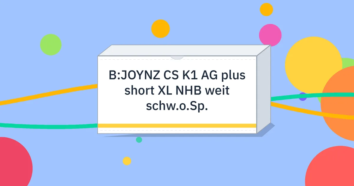 Symbolbild: Packung mit der Aufschrift B:JOYNZ CS K1 AG plus short XL NHB weit schw.o.Sp. (PZN 20536085) – Verfügbarkeit und Bezug in Apotheken in Frankfurt am Main