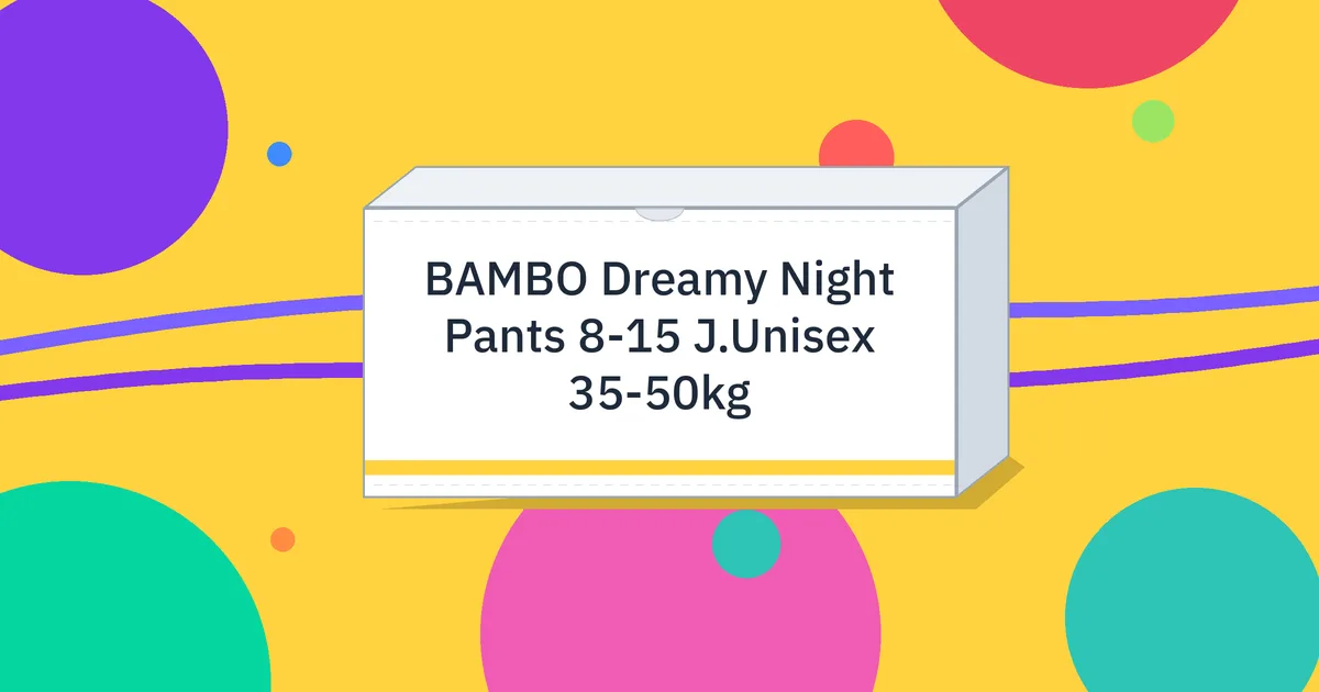 Symbolbild: Packung mit der Aufschrift BAMBO Dreamy Night Pants 8-15 J.Unisex 35-50kg (PZN 19125388) – Verfügbarkeit und Bezug in Apotheken in Frankfurt am Main