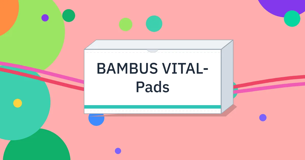 Symbolbild: Packung mit der Aufschrift BAMBUS VITAL-Pads (PZN 11611824) – Verfügbarkeit und Bezug in Apotheken in Frankfurt am Main