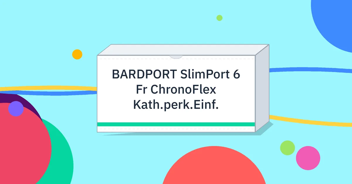 Symbolbild: Packung mit der Aufschrift BARDPORT SlimPort 6 Fr ChronoFlex Kath.perk.Einf. (PZN 02755903) – Verfügbarkeit und Bezug in Apotheken in Frankfurt am Main
