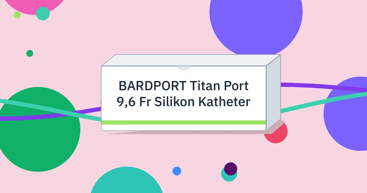 Symbolbild: Packung mit der Aufschrift BARDPORT Titan Port 9,6 Fr Silikon Katheter (PZN 02754430) – Verfügbarkeit und Bezug in Apotheken in Frankfurt am Main