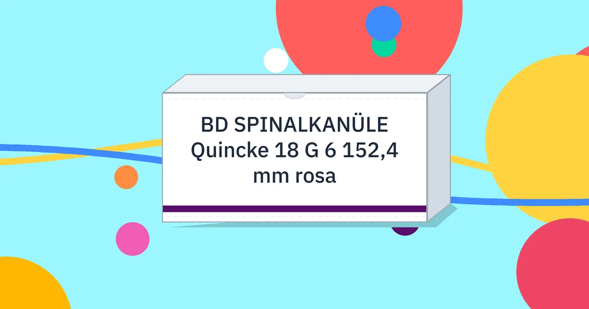 Symbolbild: Packung mit der Aufschrift BD SPINALKANÜLE Quincke 18 G 6 152,4 mm rosa (PZN 18225745) – Verfügbarkeit und Bezug in Apotheken in Frankfurt am Main