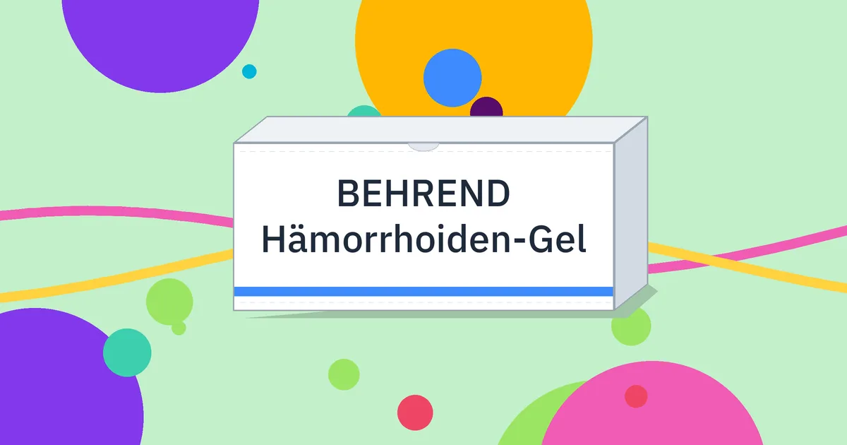 Symbolbild: Packung mit der Aufschrift BEHREND Hämorrhoiden-Gel (PZN 18204163) – Verfügbarkeit und Bezug in Apotheken in Frankfurt am Main
