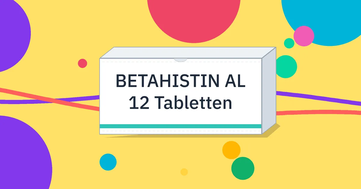 Symbolbild: Packung mit der Aufschrift BETAHISTIN AL 12 Tabletten (PZN 01309136) – Verfügbarkeit und Bezug in Apotheken in Frankfurt am Main