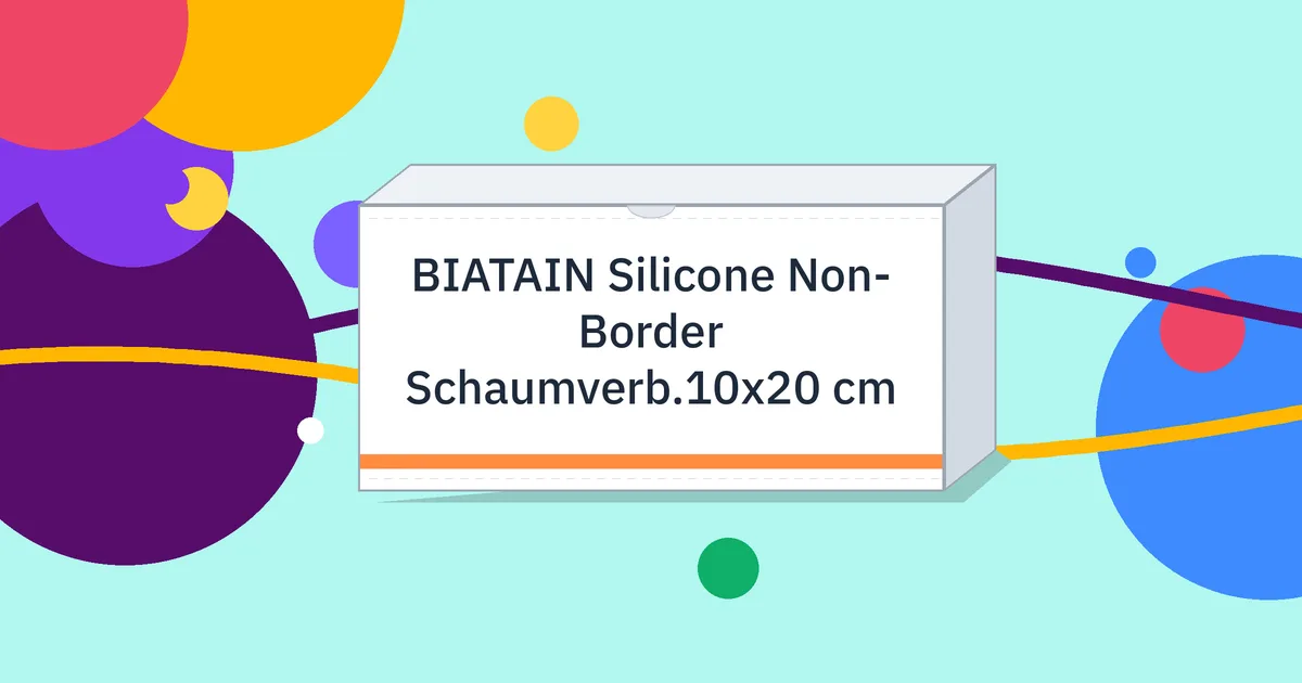 Symbolbild: Packung mit der Aufschrift BIATAIN Silicone Non-Border Schaumverb.10x20 cm (PZN 12415172) – Verfügbarkeit und Bezug in Apotheken in Frankfurt am Main