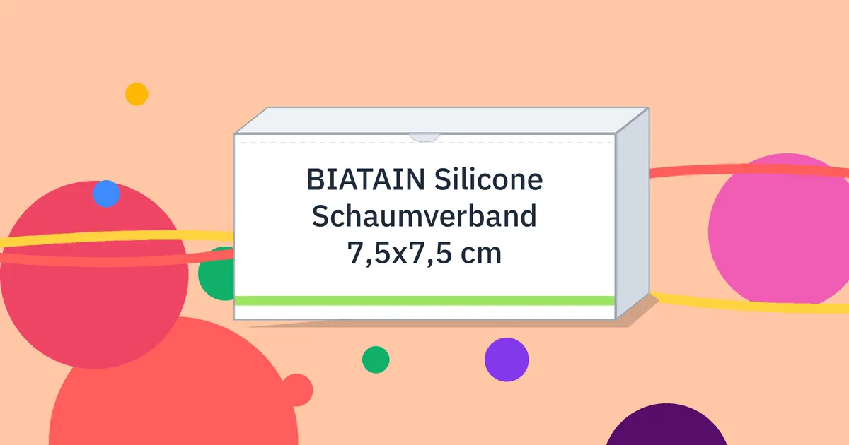 Symbolbild: Packung mit der Aufschrift BIATAIN Silicone Schaumverband 7,5x7,5 cm (PZN 19899948) – Verfügbarkeit und Bezug in Apotheken in Frankfurt am Main