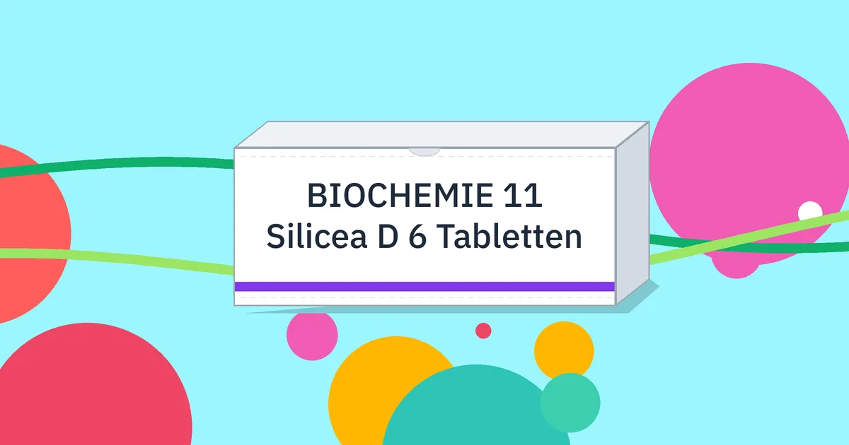 Symbolbild: Packung mit der Aufschrift BIOCHEMIE 11 Silicea D 6 Tabletten (PZN 05955643) – Verfügbarkeit und Bezug in Apotheken in Frankfurt am Main