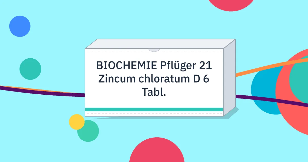 Symbolbild: Packung mit der Aufschrift BIOCHEMIE Pflüger 21 Zincum chloratum D 6 Tabl. (PZN 06322756) – Verfügbarkeit und Bezug in Apotheken in Frankfurt am Main